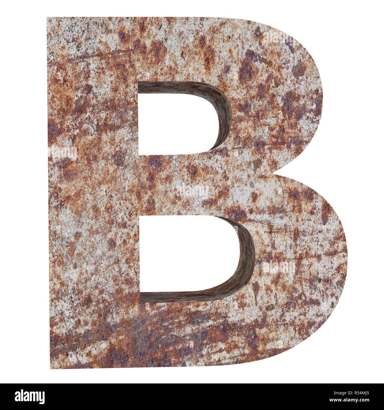 Rusted metal symbol 3d rendering b hi-res stock photography and images ...