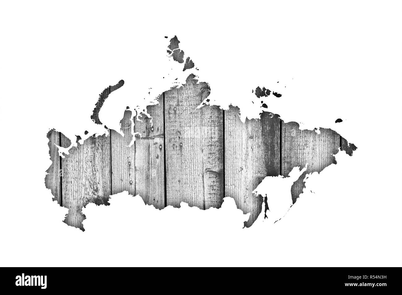 map of russia on weathered wood Stock Photo - Alamy