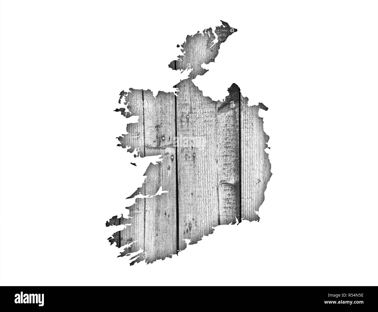 map of ireland on weathered wood Stock Photo - Alamy