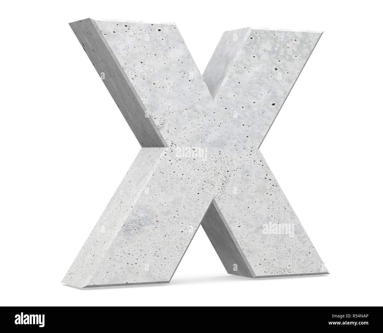 Concrete Capital Letter - X isolated on white background . 3D render ...