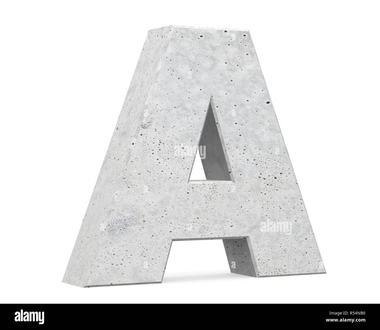 Concrete Capital Letter - A isolated on white background . 3D render ...