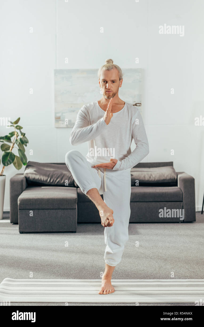 Yoga balancing pose man hi-res stock photography and images - Alamy
