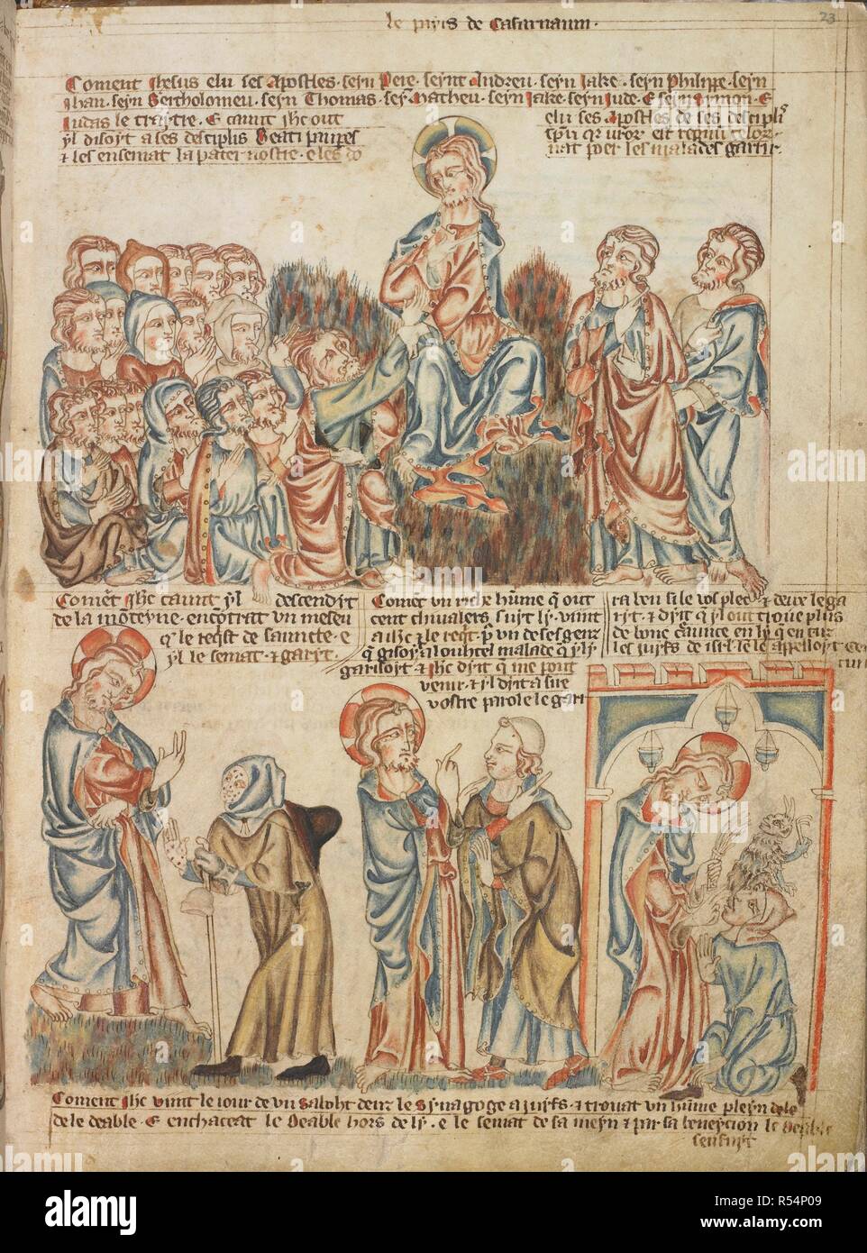 The Sermon on the Mount; three miracles of healing. Holkham Bible ...