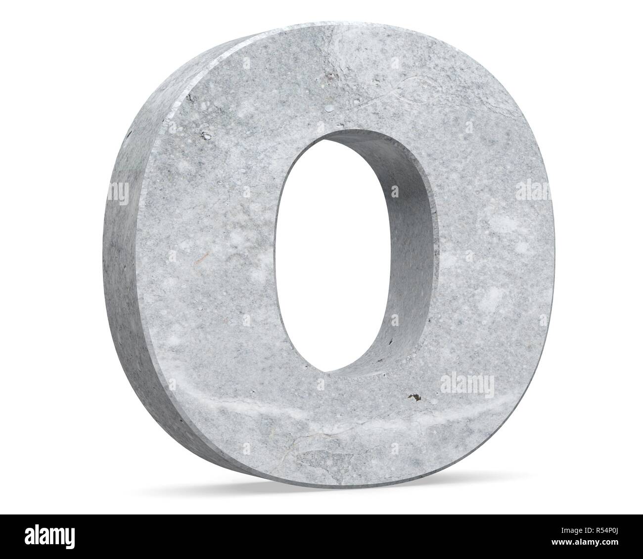 Concrete Capital Letter - O isolated on white background . 3D render ...