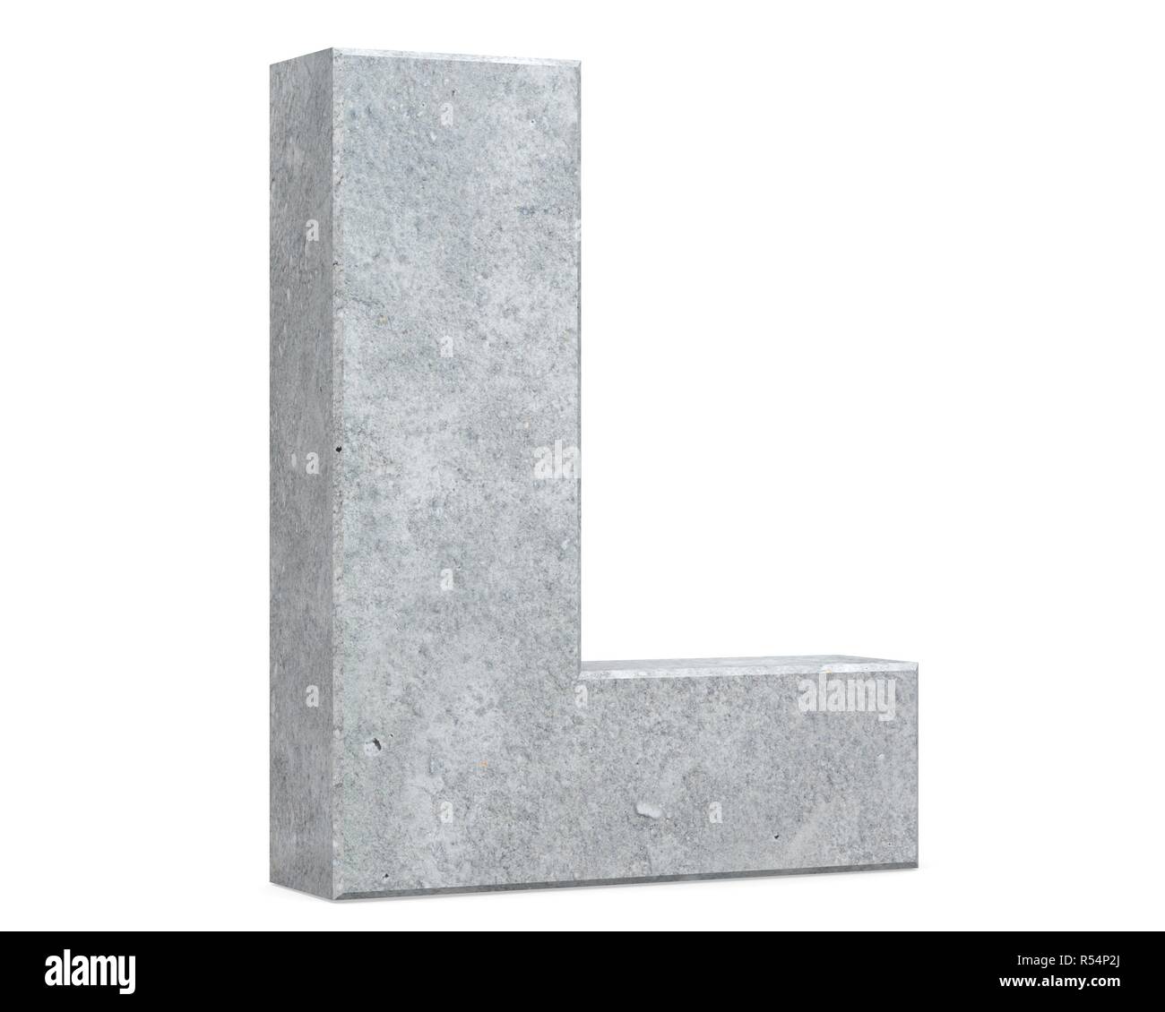 Concrete Capital Letter - L isolated on white background . 3D render ...