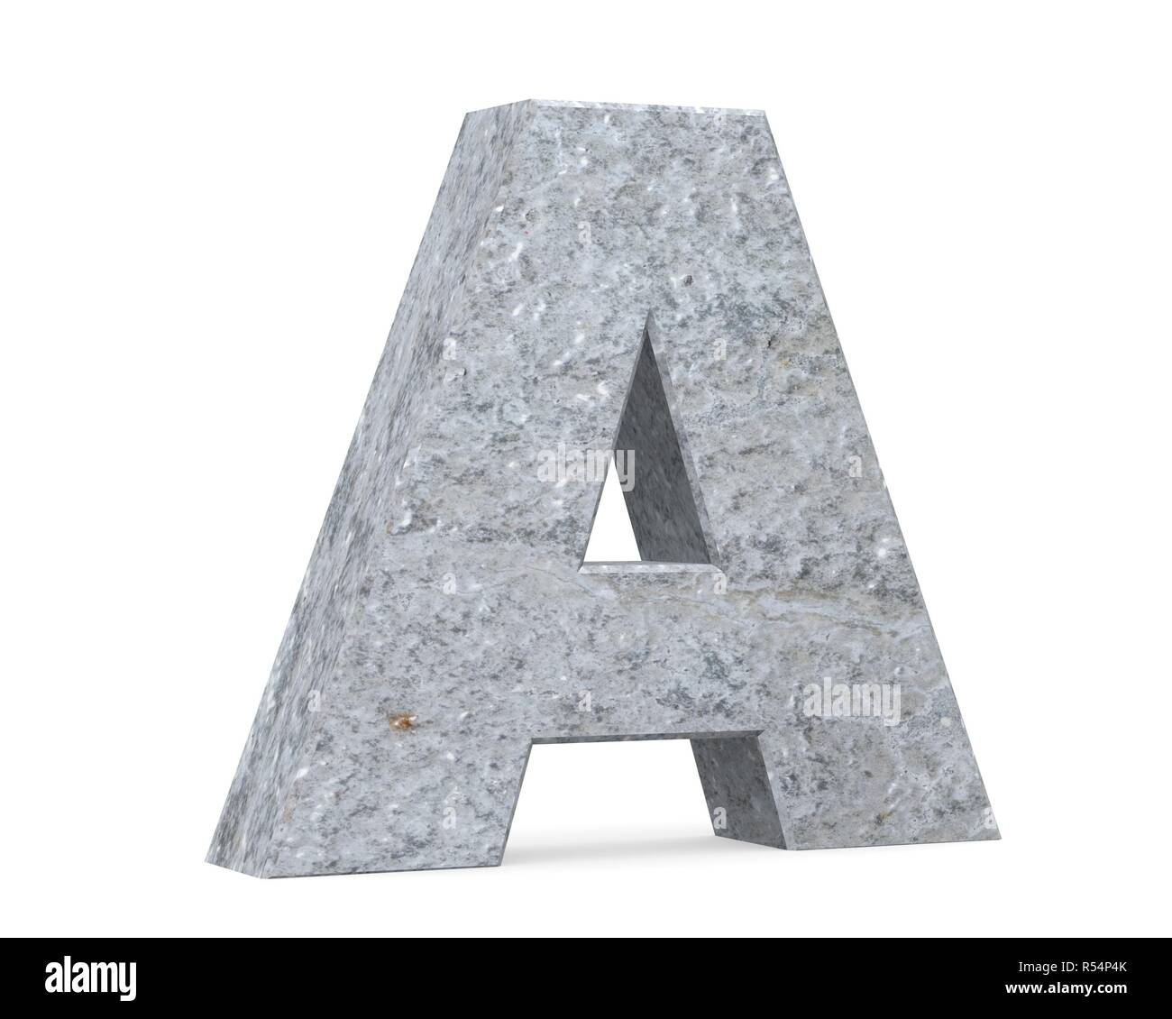 Concrete Capital Letter - A isolated on white background . 3D render ...