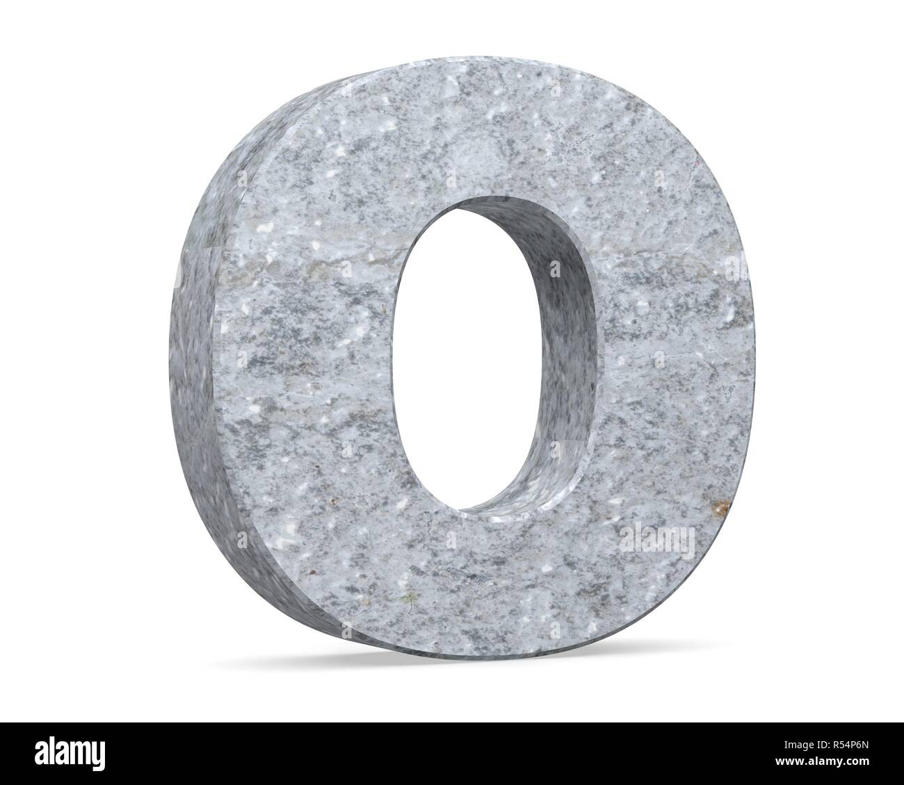 Concrete Capital Letter - O isolated on white background . 3D render ...