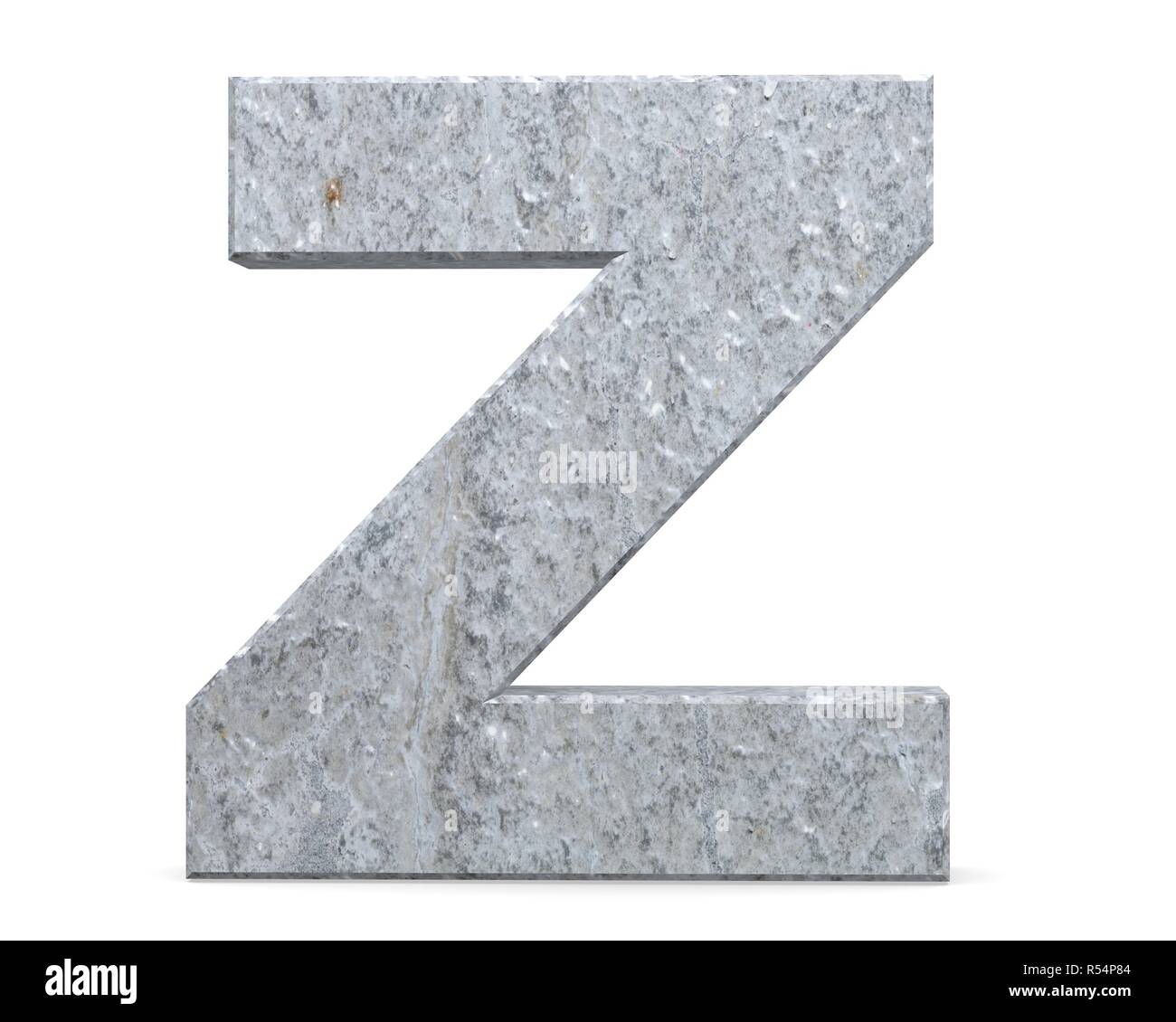Concrete Capital Letter - Z isolated on white background . 3D render ...