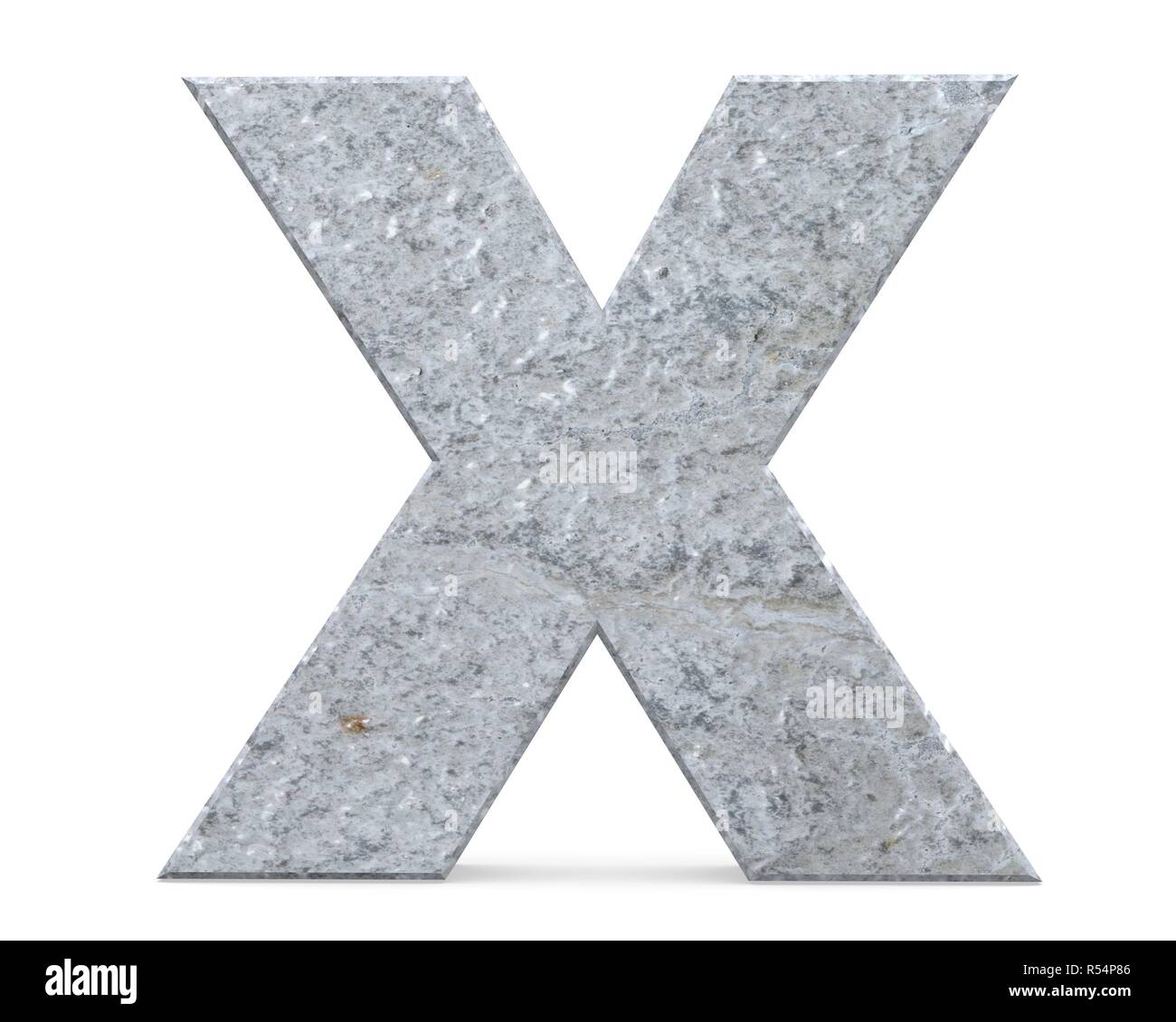Concrete Capital Letter - X isolated on white background . 3D render ...