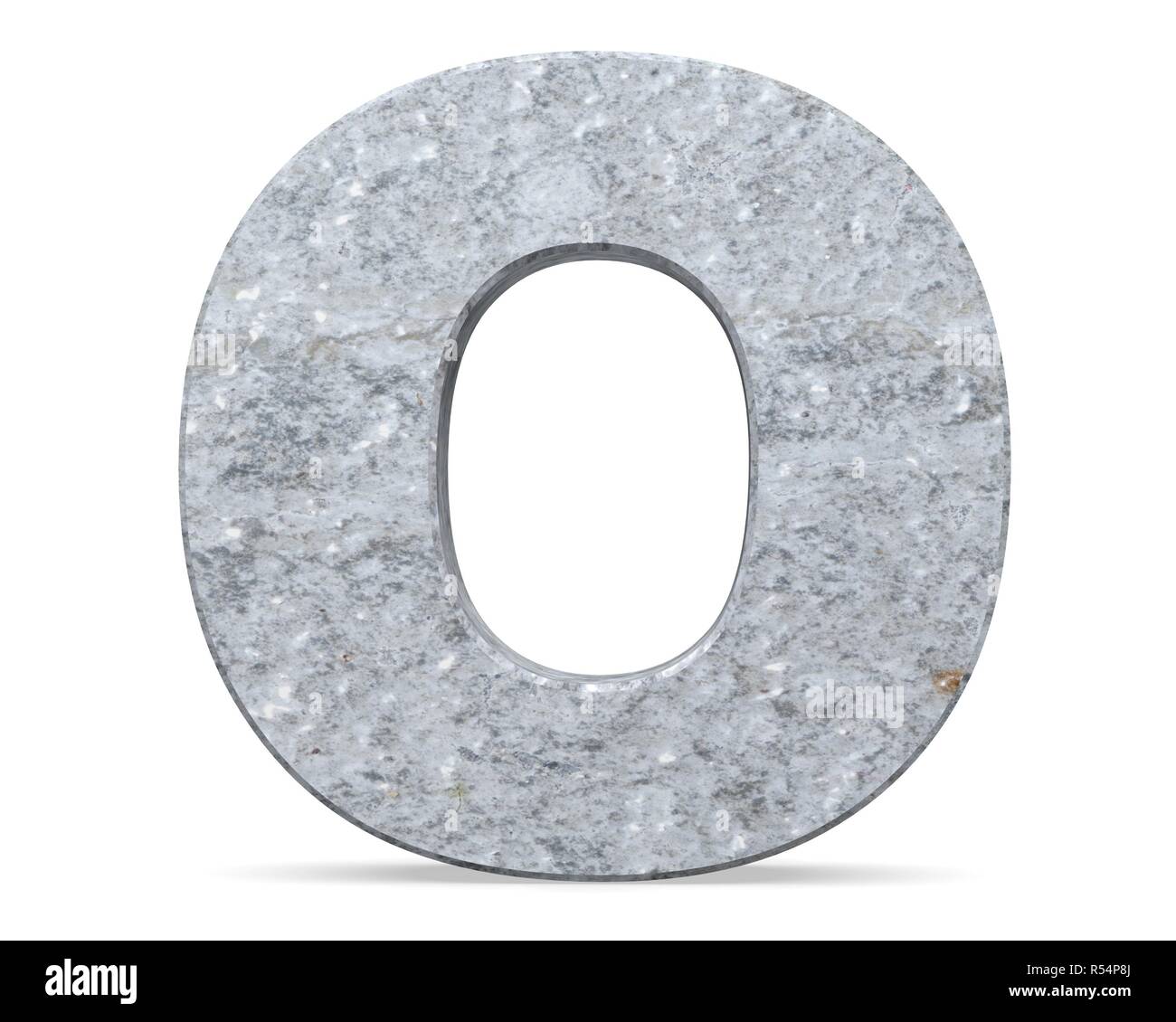 Concrete Capital Letter - O isolated on white background . 3D render ...