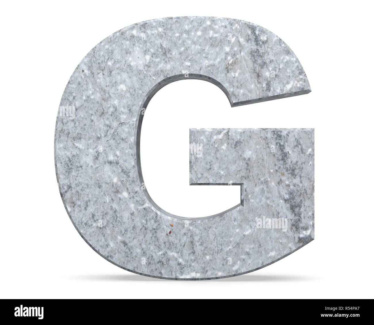 Concrete Capital Letter - G isolated on white background . 3D render ...