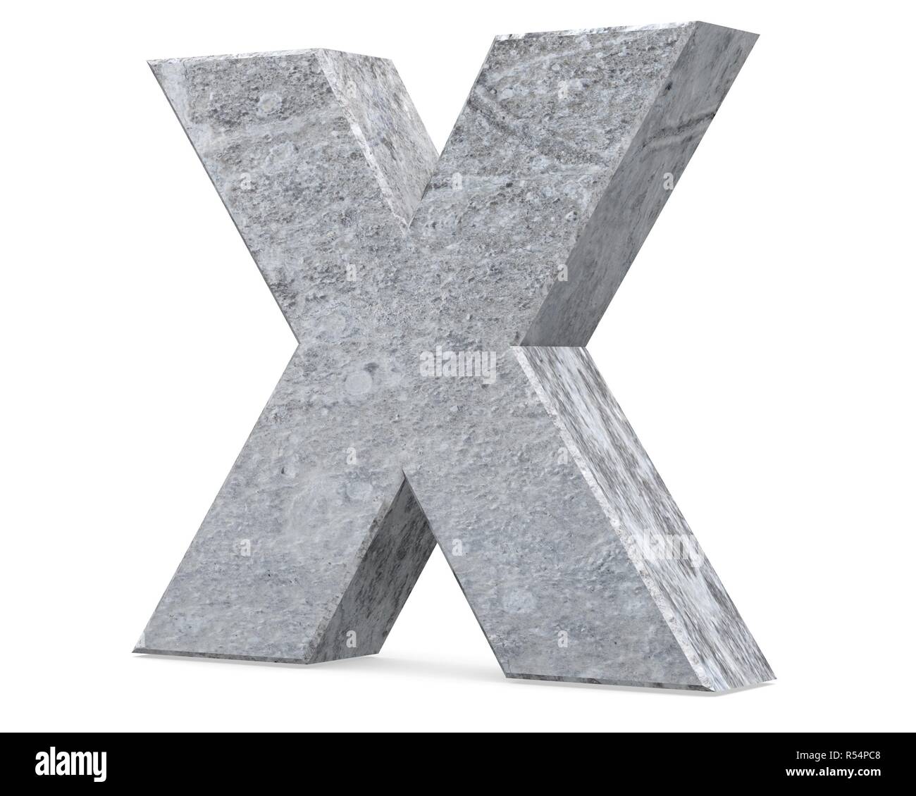 Concrete Capital Letter - X isolated on white background . 3D render ...