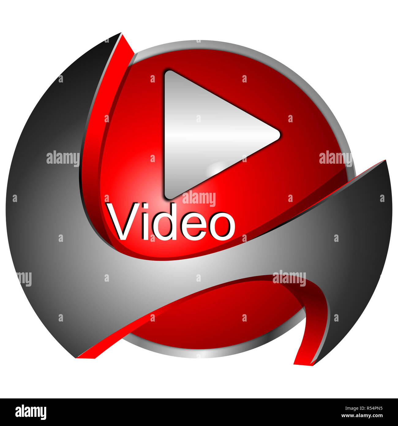 decorative red Play Video Button - 3D illustration Stock Photo - Alamy