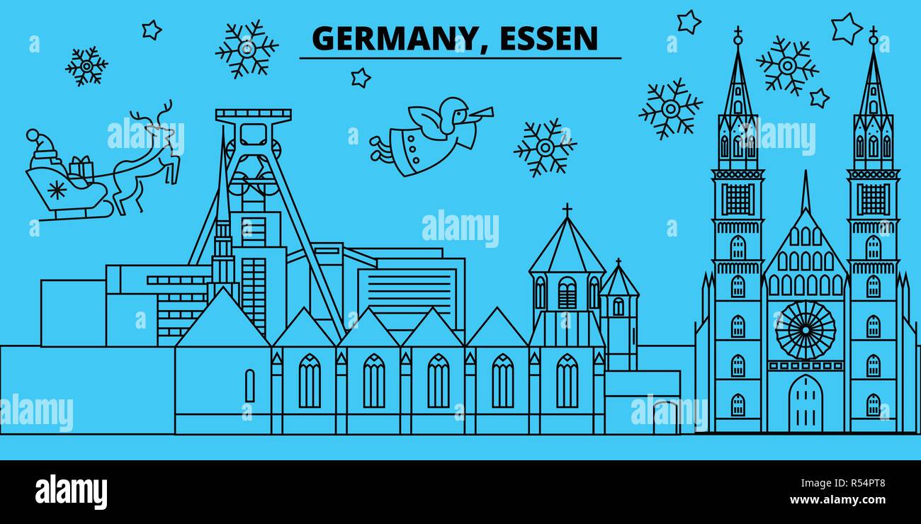 Essen skyline winter Stock Vector Images - Alamy