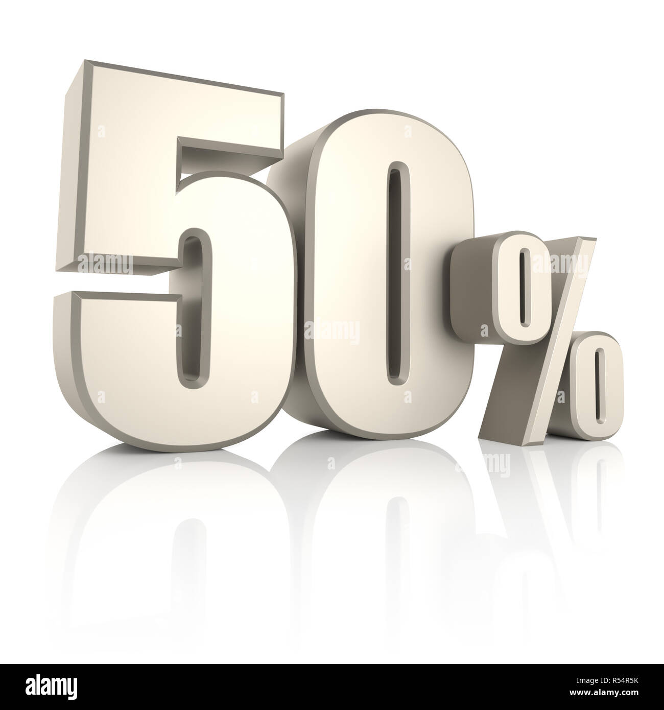50 percent isolated on white background. 3d render Stock Photo - Alamy