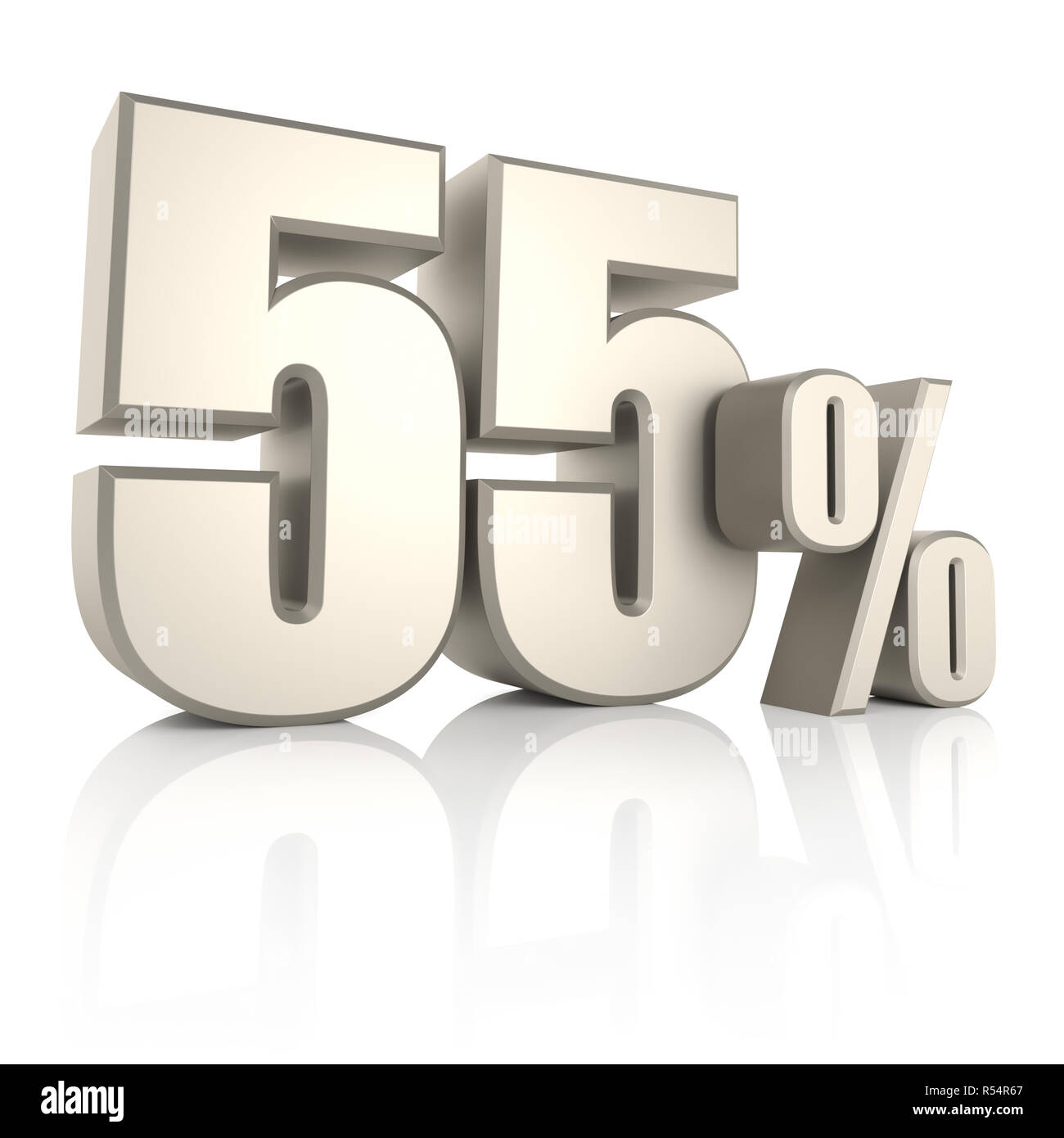 55 percent isolated on white background. 3d render Stock Photo - Alamy