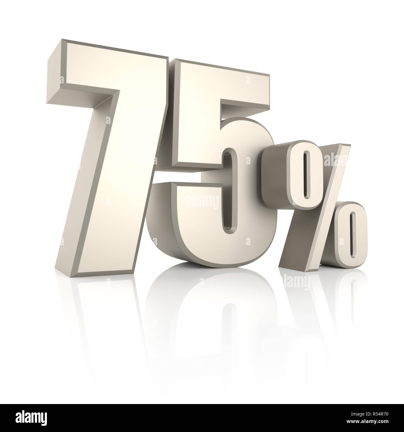 75 percent isolated on white background. 3d render Stock Photo - Alamy