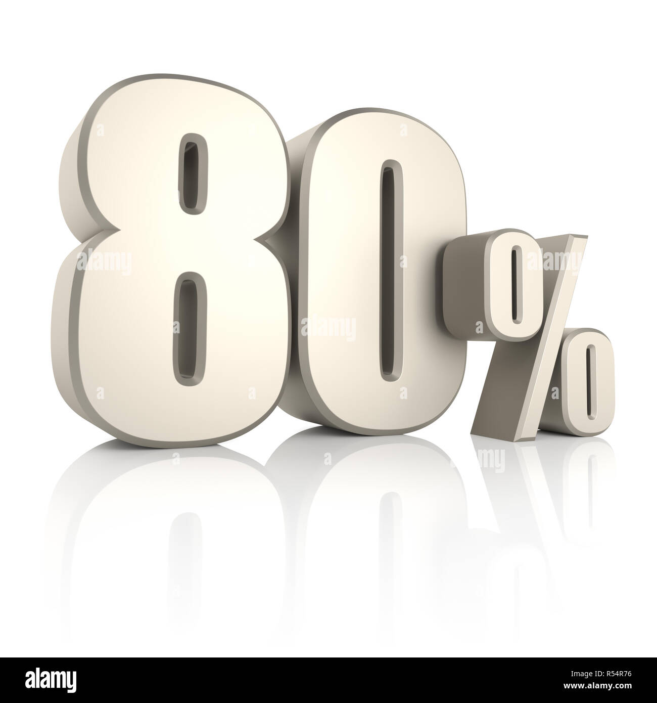 80 percent isolated on white background. 3d render Stock Photo - Alamy