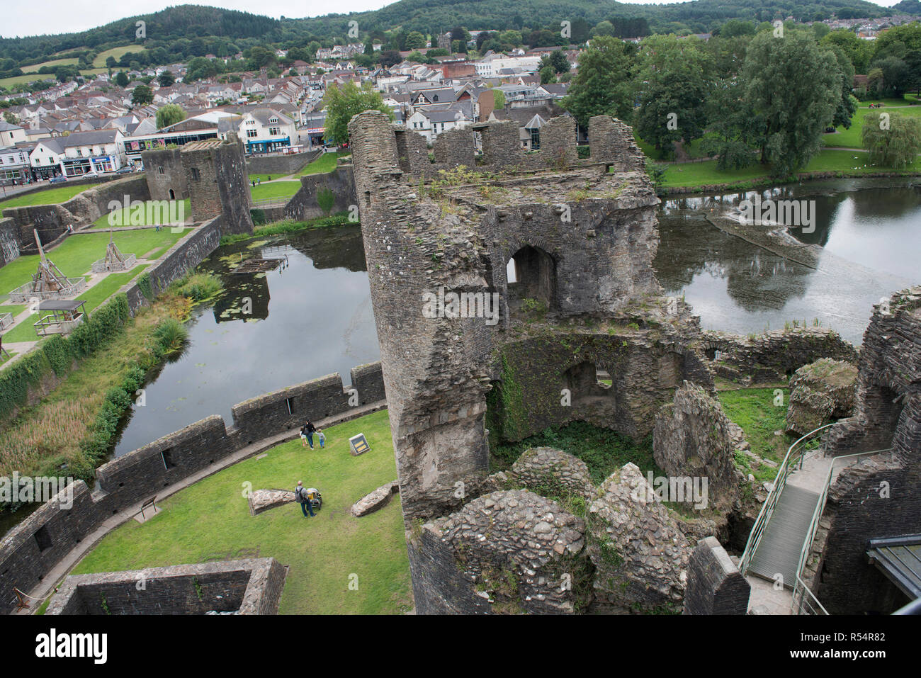 Caerphilly castle leaning tower hi-res stock photography and images - Alamy
