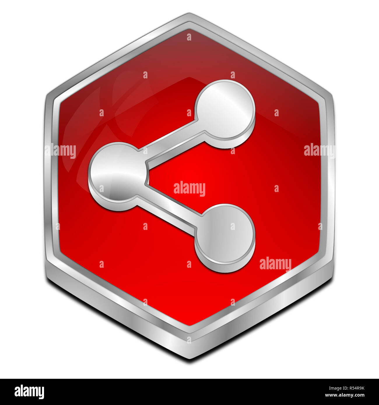 decorative red Share Button - 3D illustration Stock Photo - Alamy