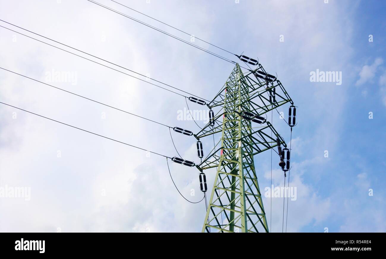 Power line pole Stock Photo - Alamy