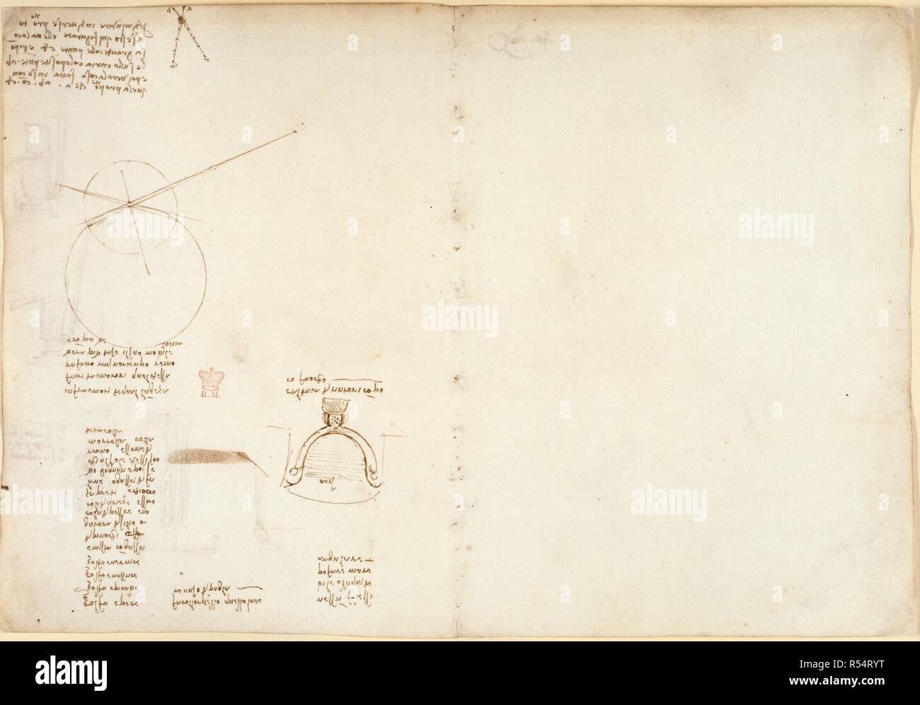 Leonardo da Vinci's notes. Notebook of Leonardo da Vinci. early 16th ...