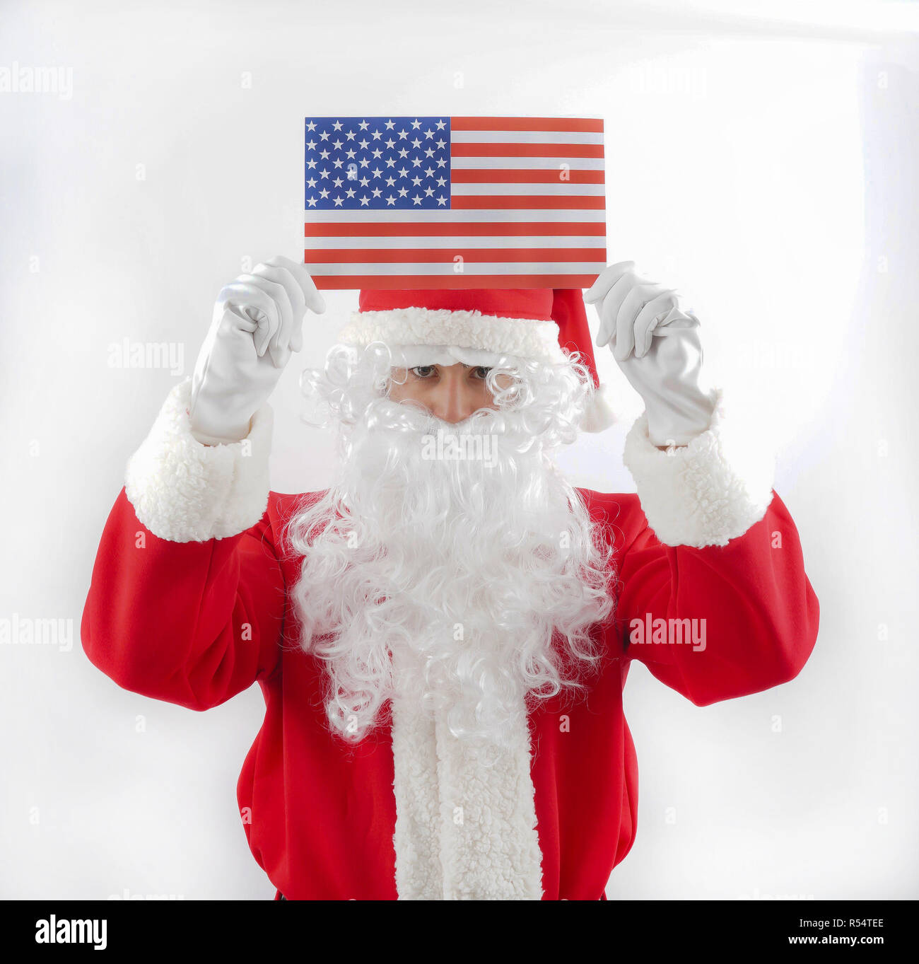 new year time american flag and santa claus Stock Photo - Alamy