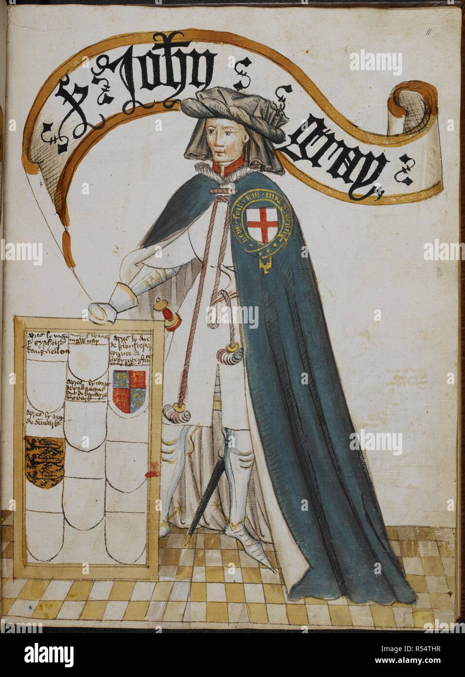 Sir John Gray (unfinished), of the Order of the Garter, wearing a blue ...