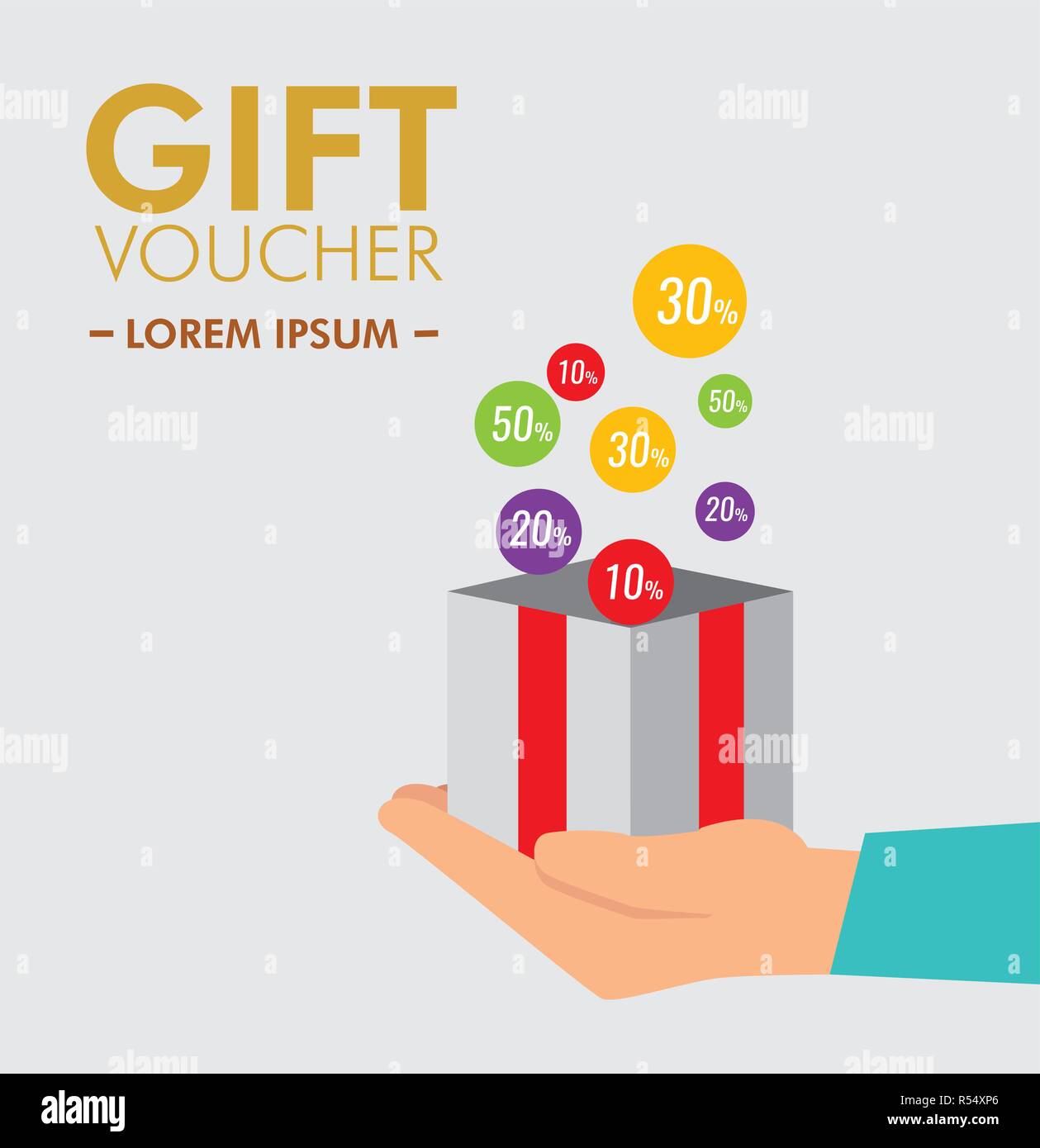 gift present in the hand with special discount vector illustration ...