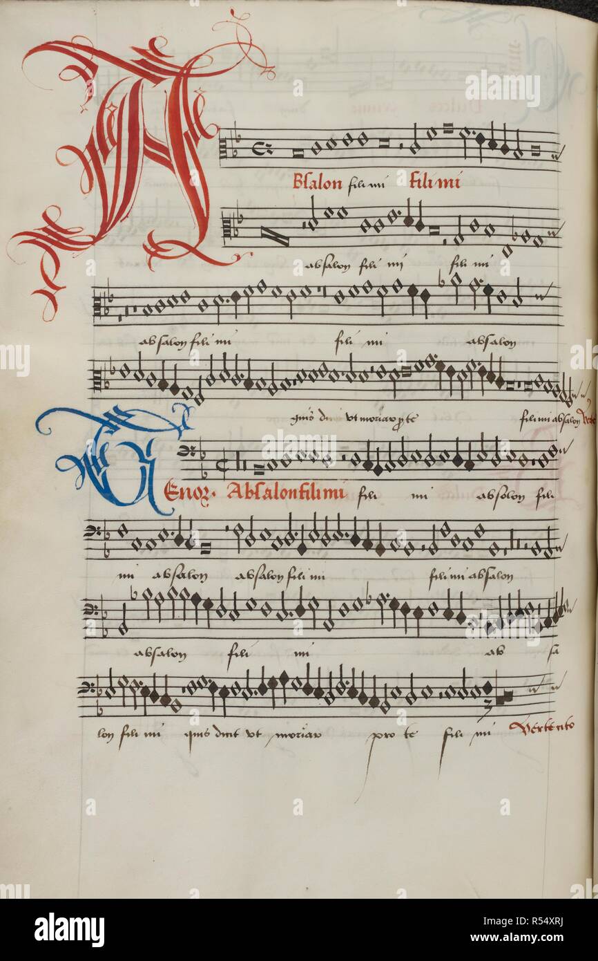 Motet, 'Absalon, fili mi', in a manuscript probably written for King ...