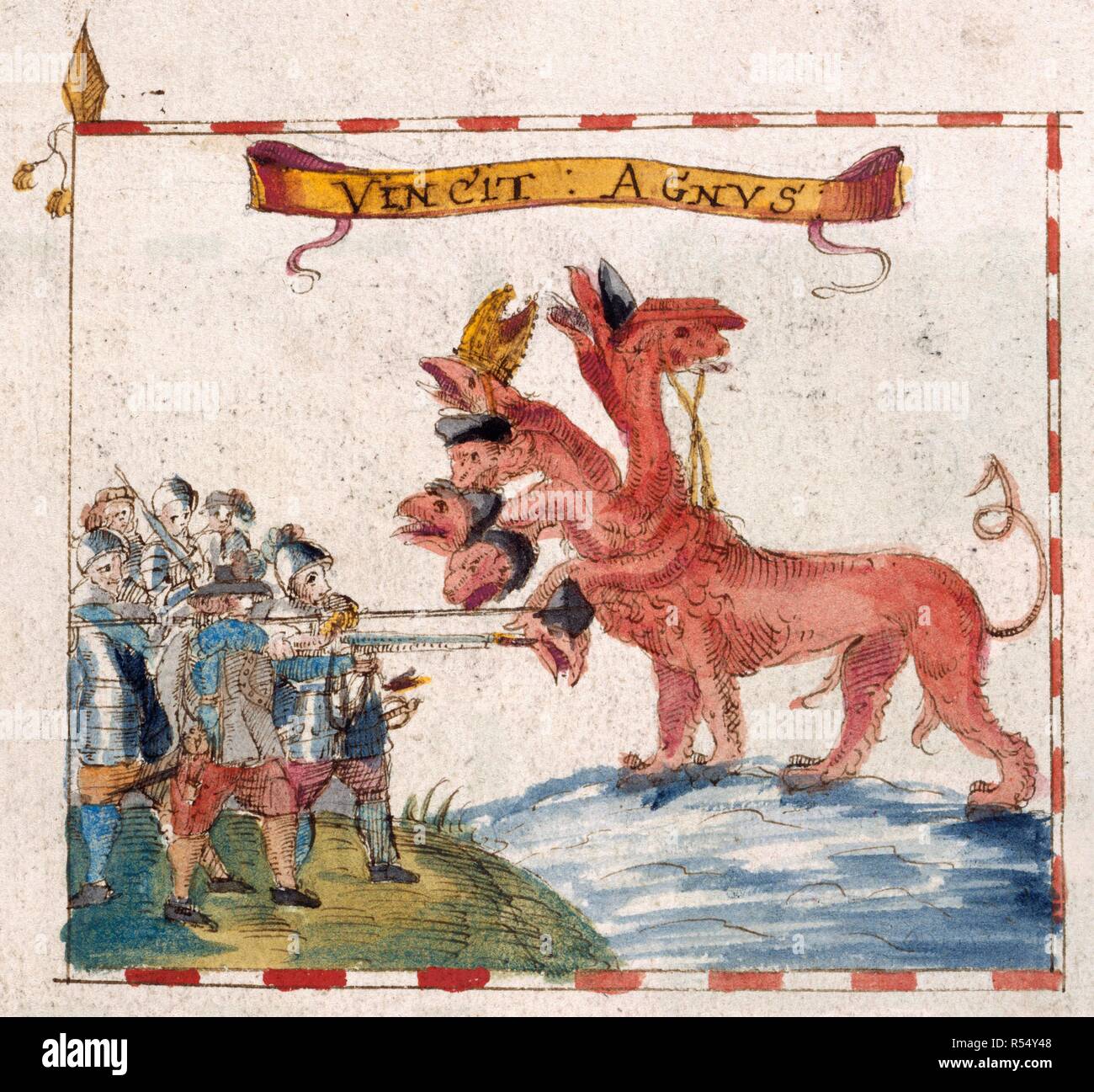 Drawing of a banner of a parliamentary commander, from the Civil War ...