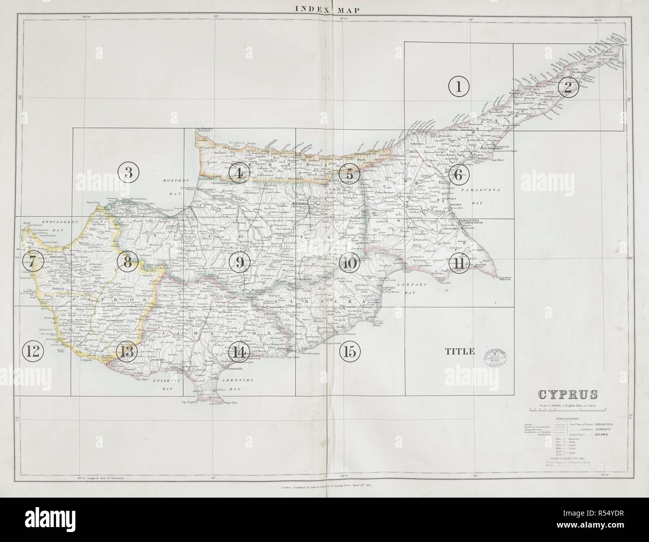 A map of Cyprus. A Trigonometrical Survey of the Island of Cyprus ...