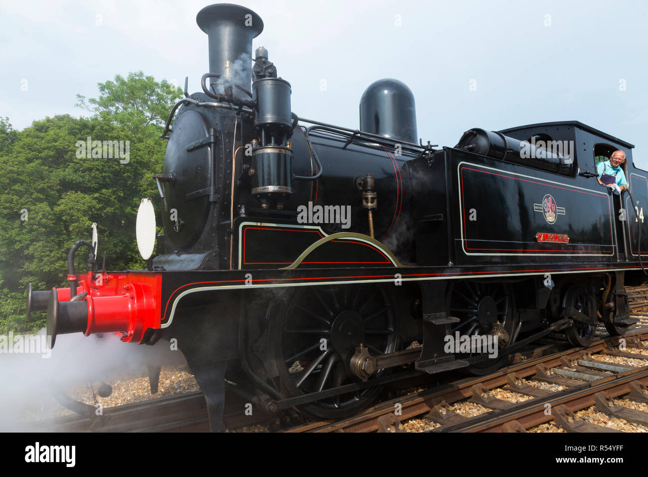 Steam train engine named 'Calbourne' running on the Isle of Wight steam ...
