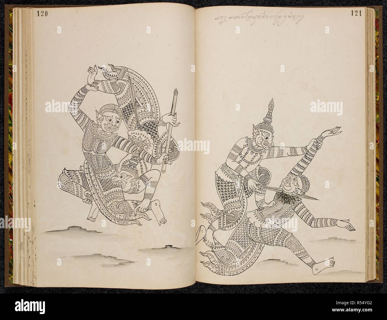 Battle scene from the Ramakien (Thai version of the Ramayana). Ramakien ...