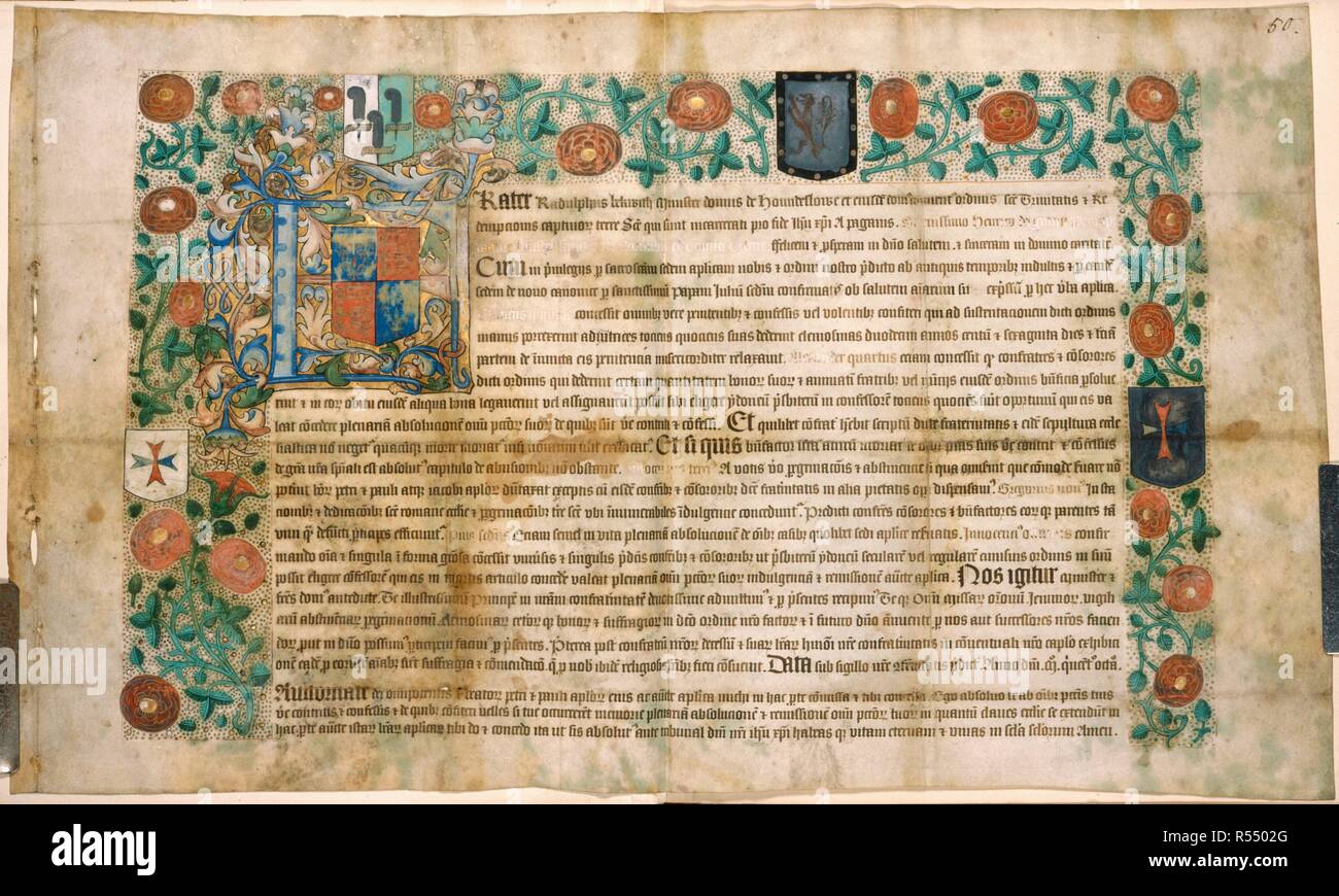Letter of confraternity. England [London]; 1508. [Whole document ...