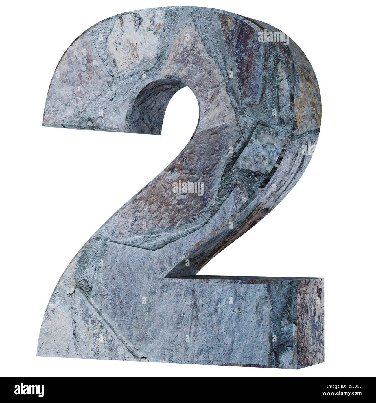 The number two - 2 of stone bricks. 3D Render Illustration Stock Photo ...