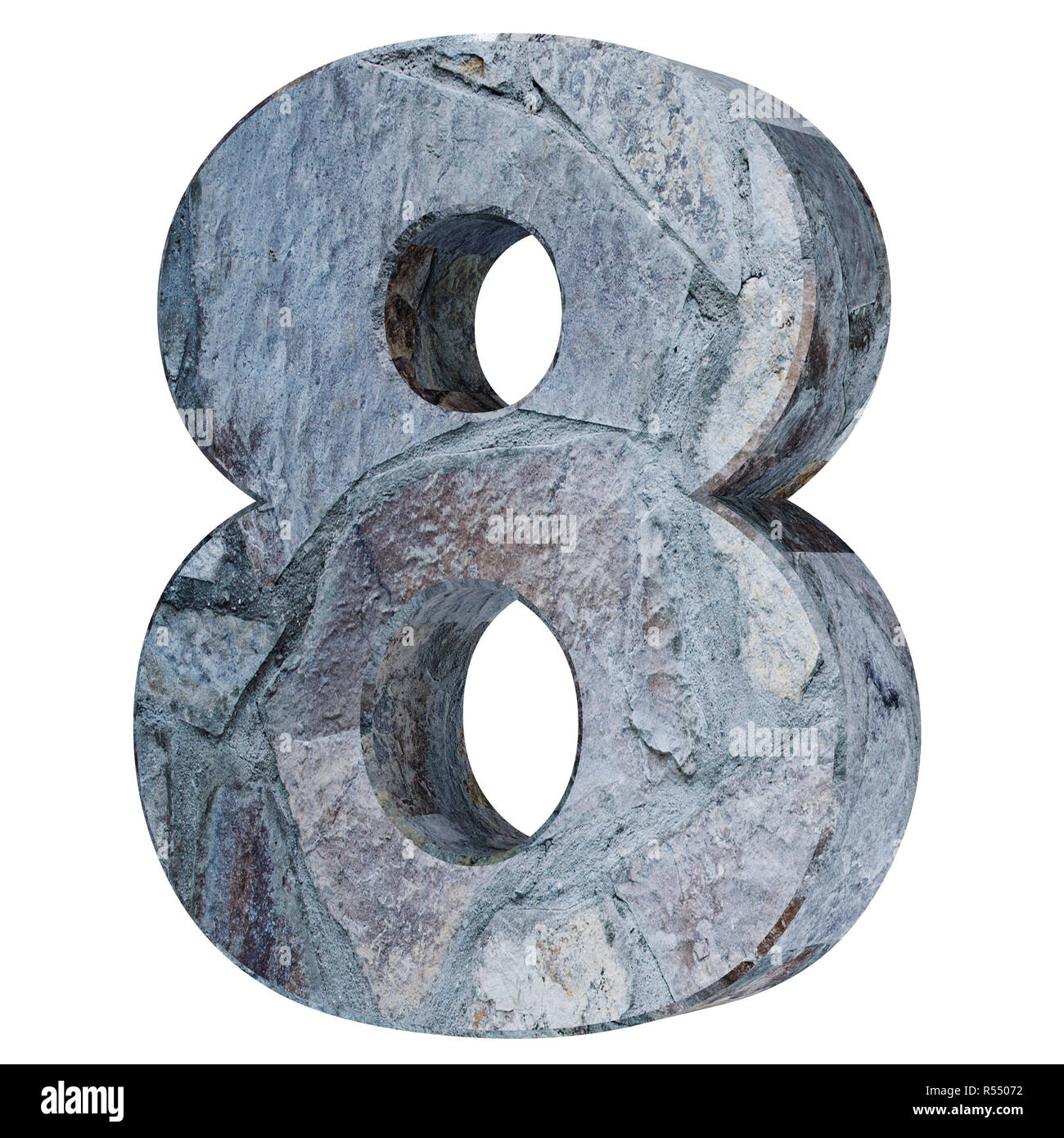 The number eight - 8 of stone bricks. 3D Render Illustration Stock ...