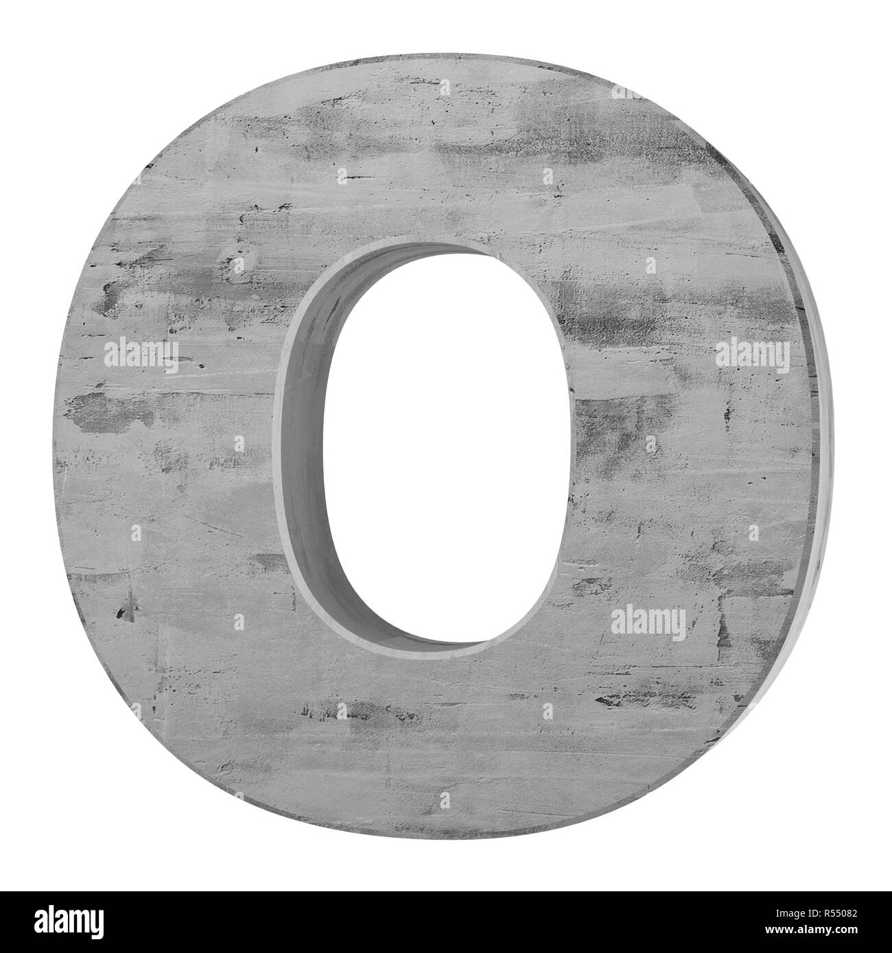 Concrete Capital Letter - O isolated on white background . 3D render ...