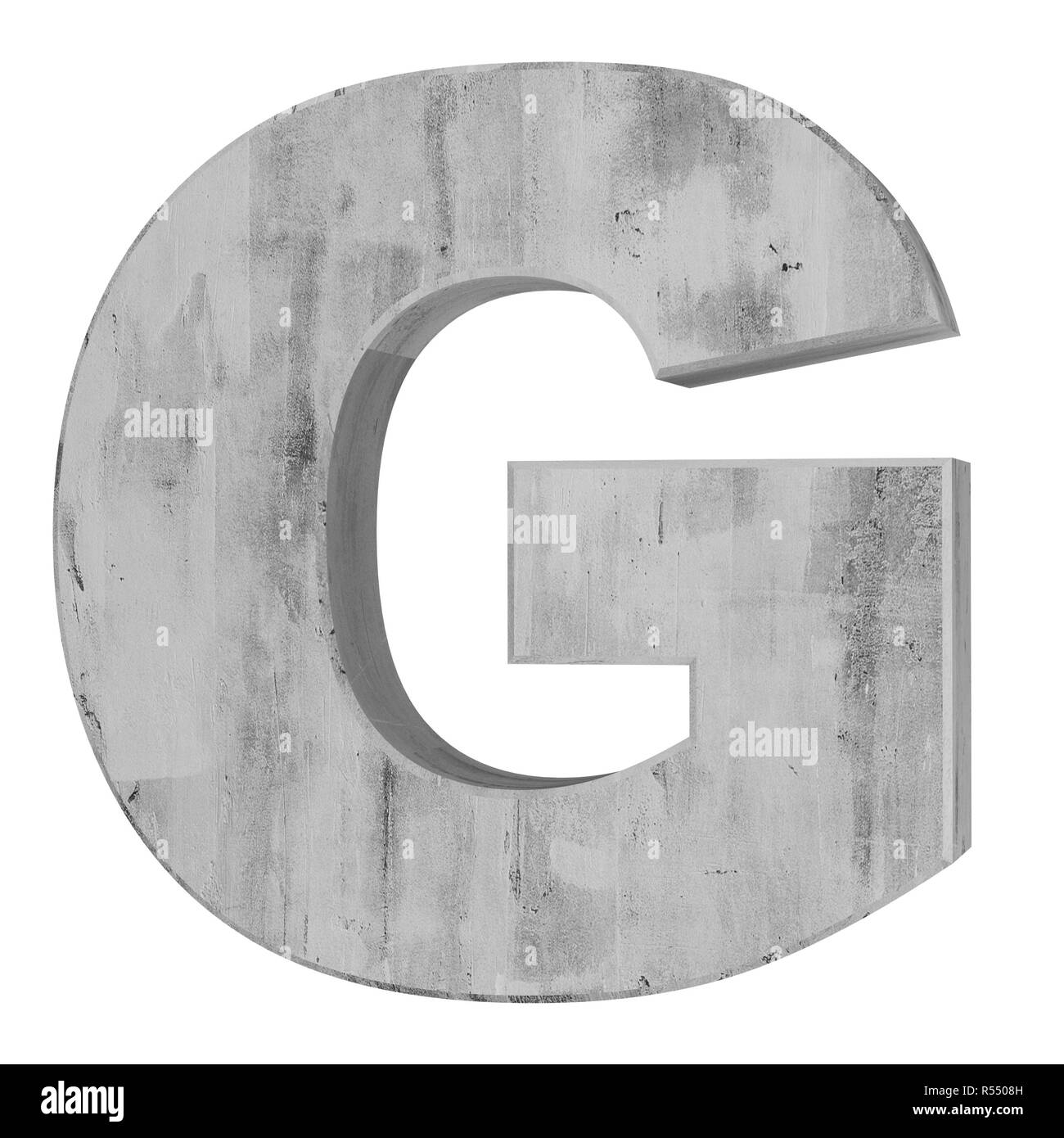 Concrete Capital Letter - G isolated on white background . 3D render ...
