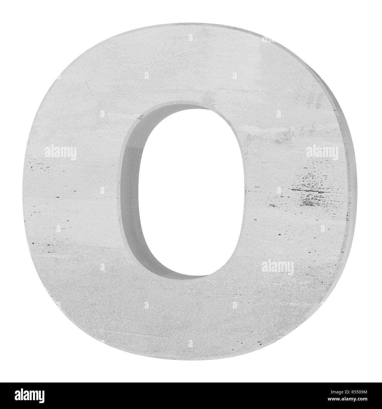 Concrete Capital Letter - O isolated on white background . 3D render ...