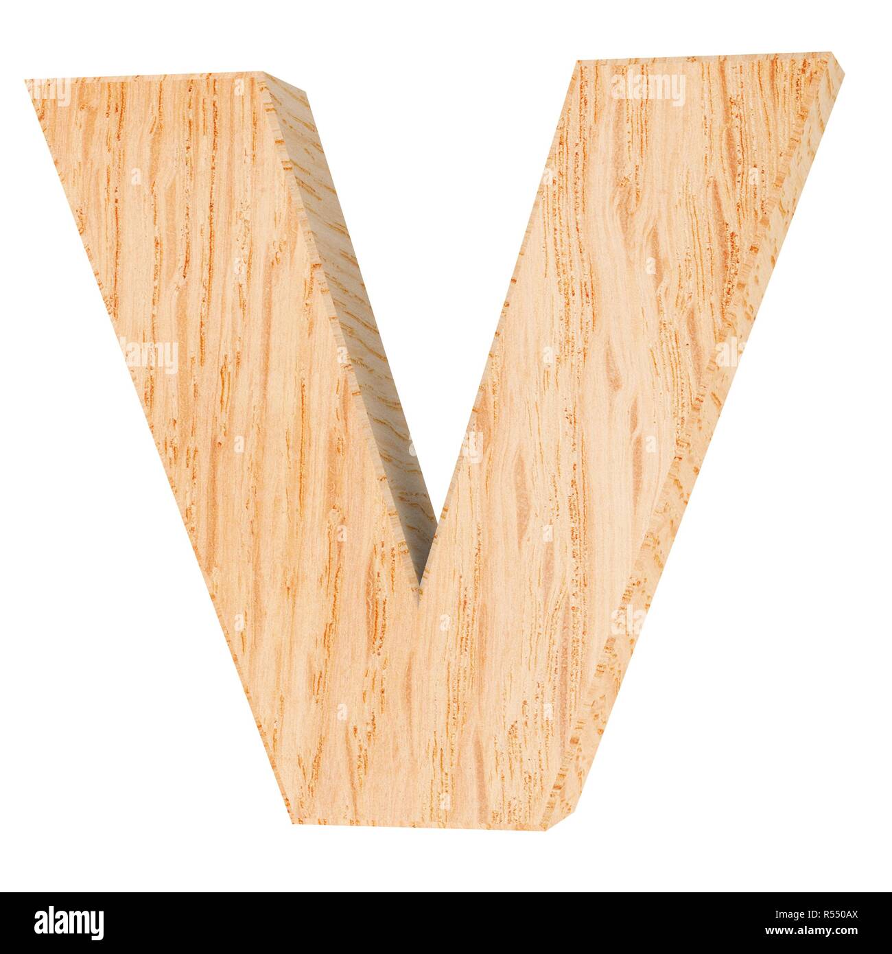 3D decorative wooden Alphabet, capital letter V Stock Photo - Alamy