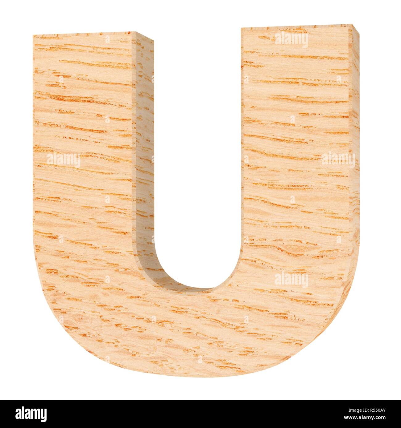 3D decorative wooden Alphabet, capital letter U Stock Photo - Alamy