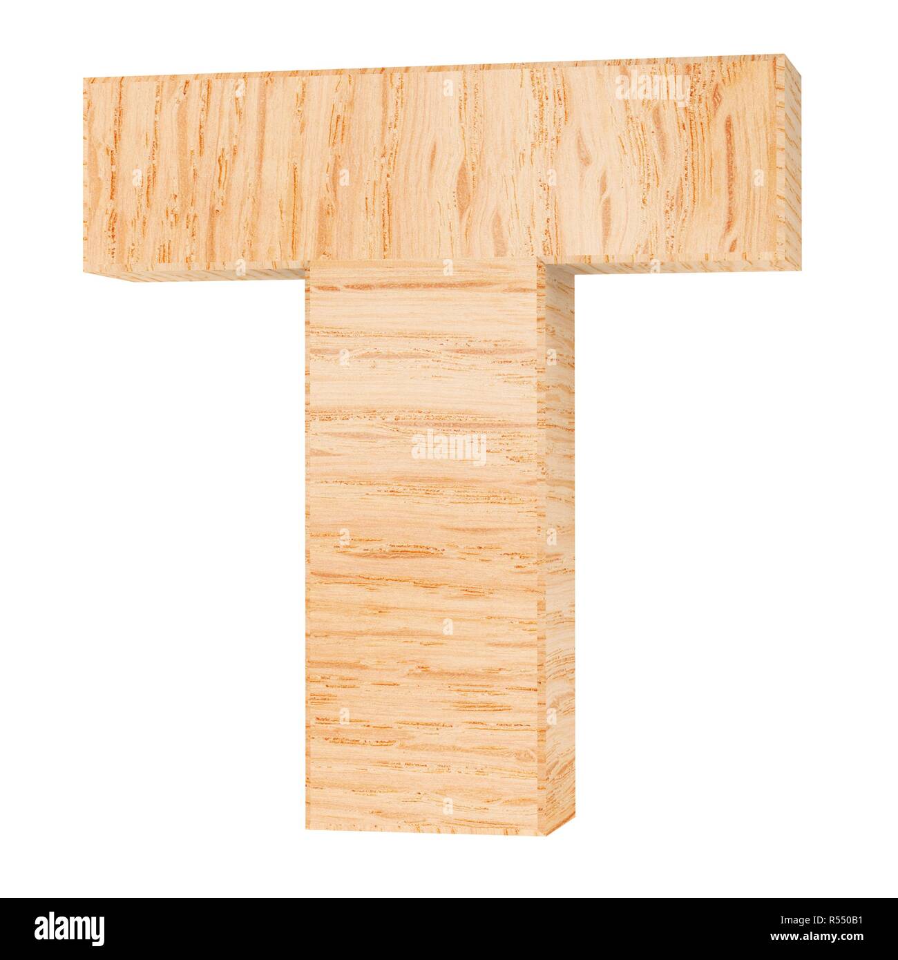 3D decorative wooden Alphabet, capital letter T Stock Photo - Alamy