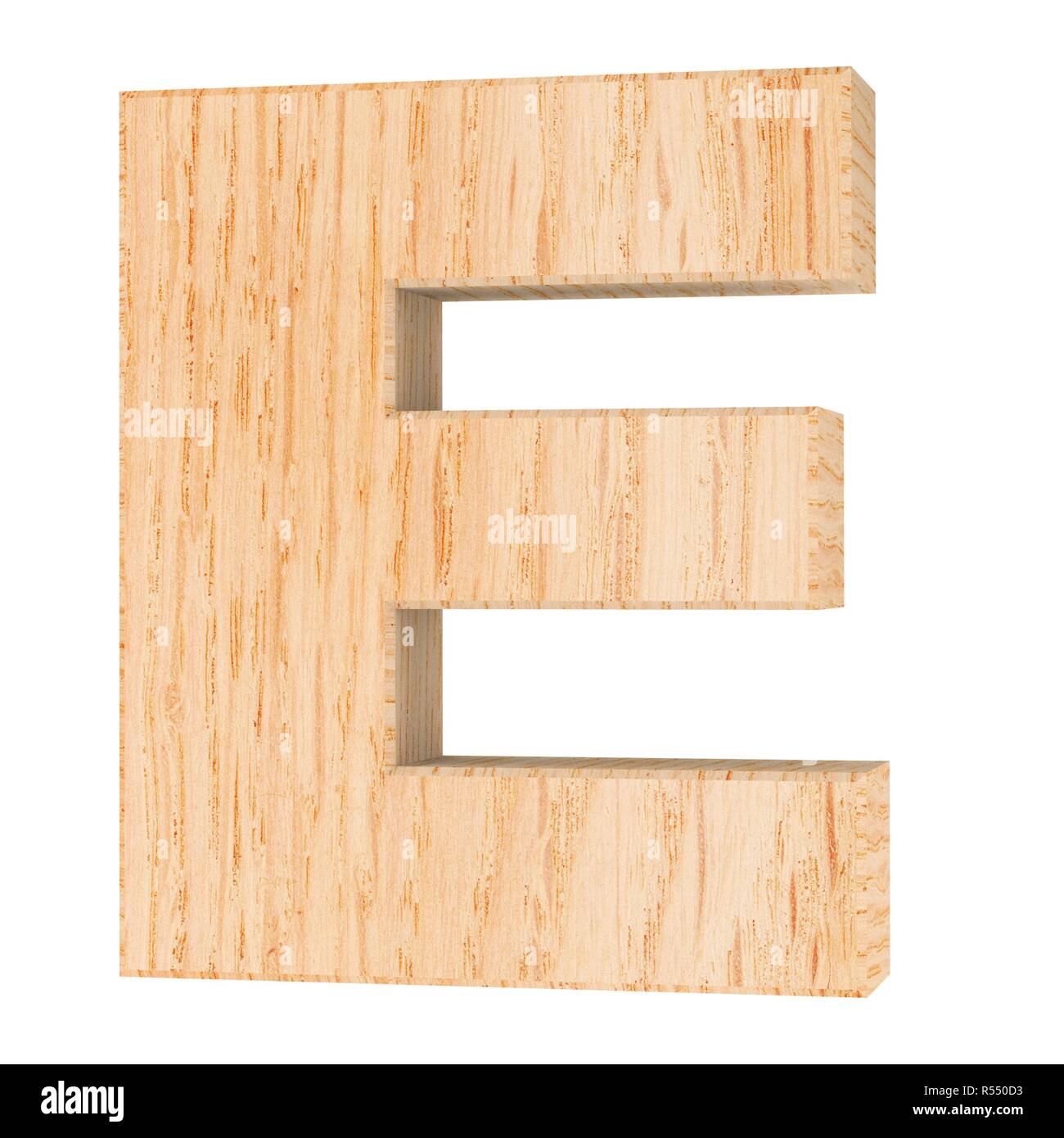 3D decorative wooden Alphabet, capital letter E Stock Photo - Alamy