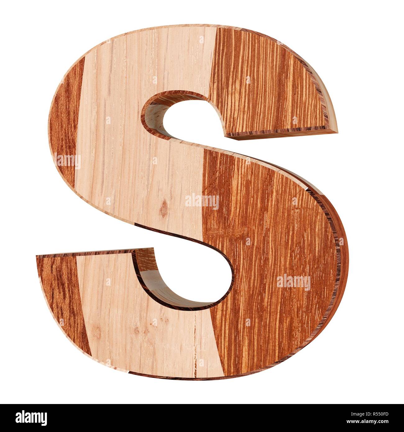 3D decorative wooden Alphabet, capital letter S Stock Photo - Alamy