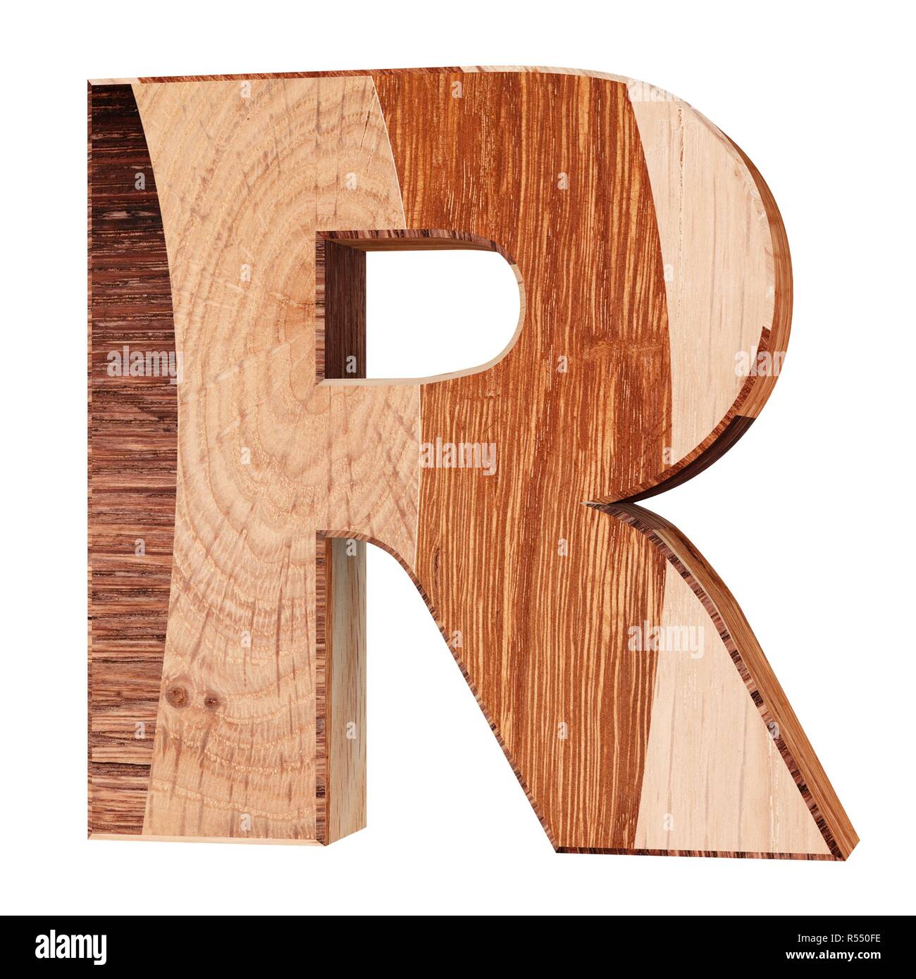 3D decorative wooden Alphabet, capital letter R Stock Photo - Alamy