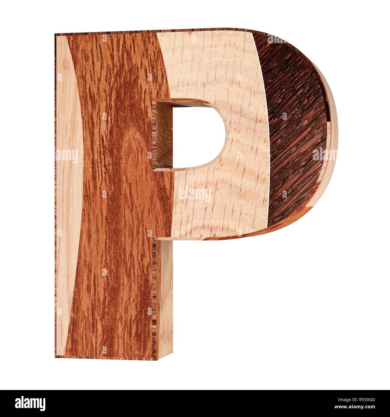 3D decorative wooden Alphabet, capital letter P Stock Photo - Alamy