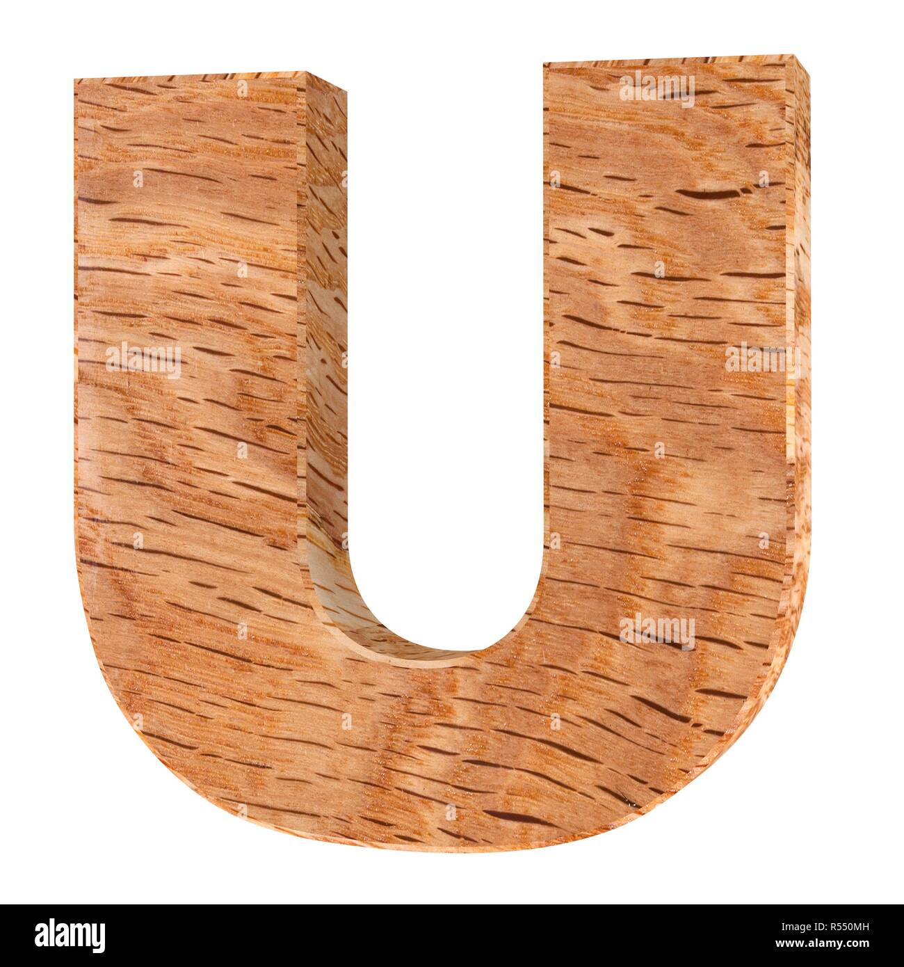 3D decorative wooden Alphabet, capital letter U Stock Photo - Alamy