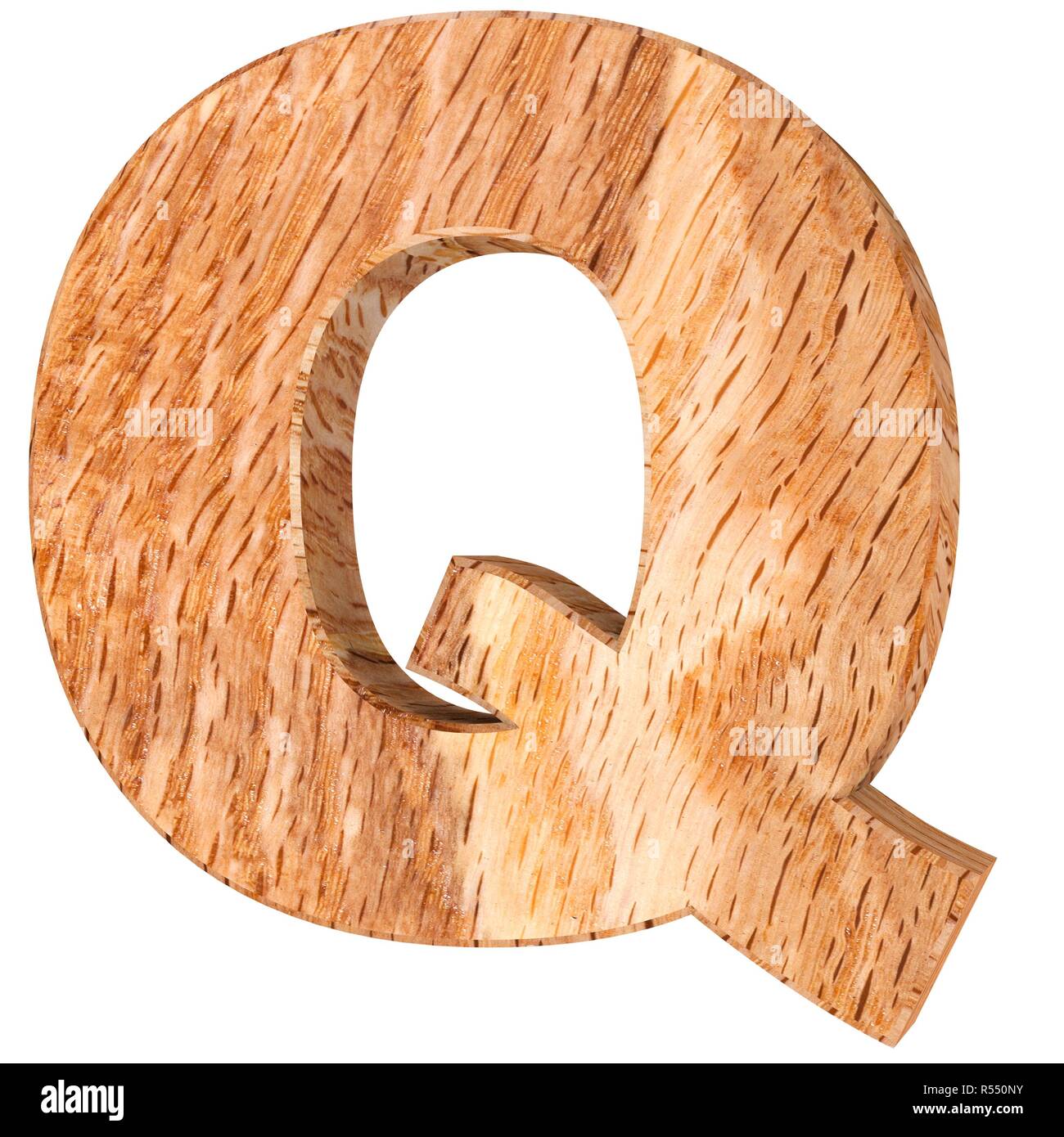 3D decorative wooden Alphabet, capital letter Q Stock Photo - Alamy