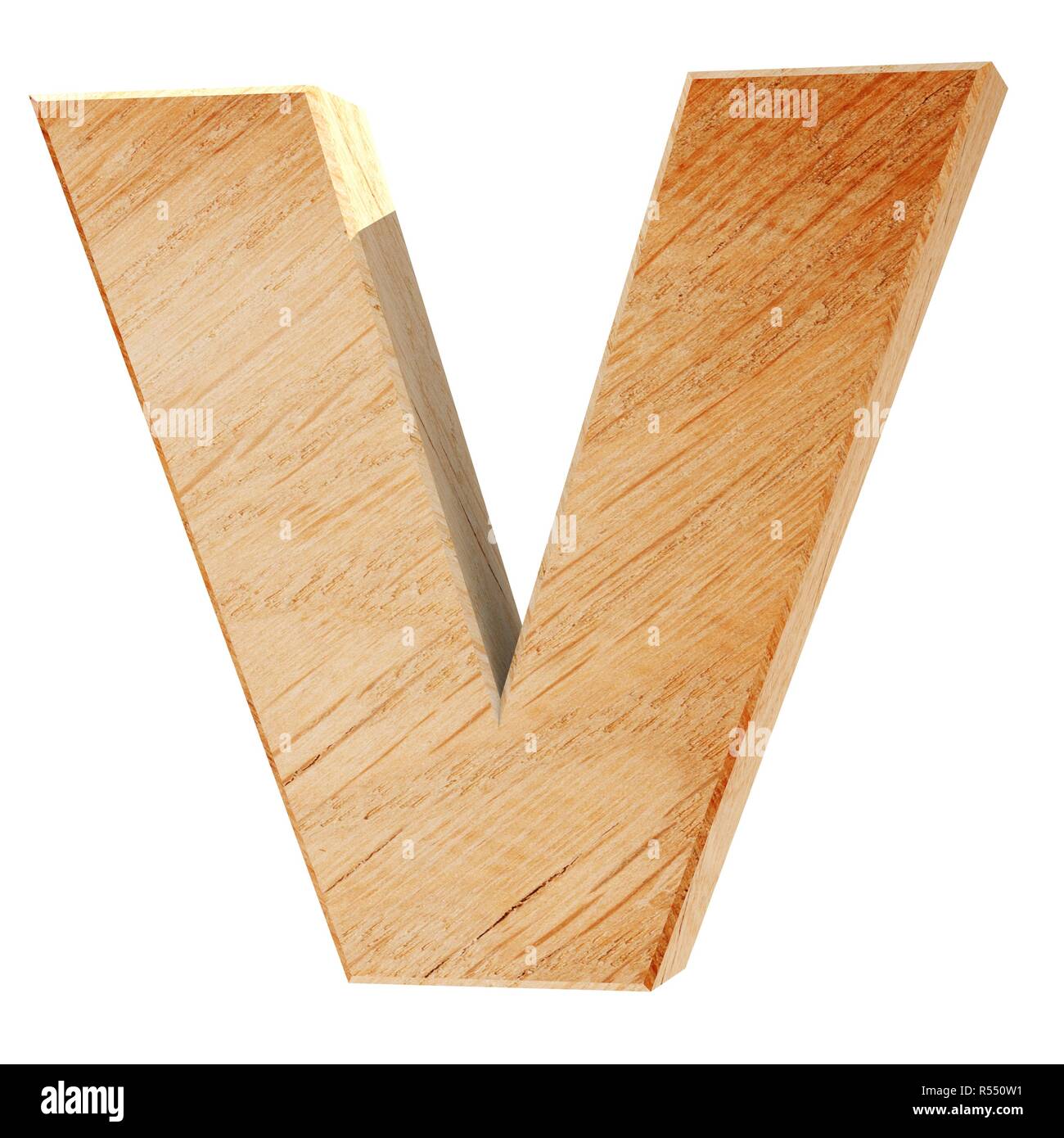 3D decorative wooden Alphabet, capital letter V Stock Photo - Alamy